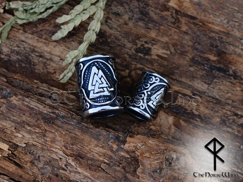 Viking Beard Beads Valknut, Celtic Hair Rings, Stainless Steel Viking ...