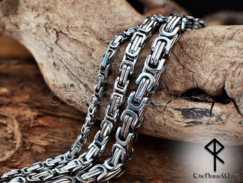 Byzantine Chain Viking Necklace Premium Quality Stainless - Etsy