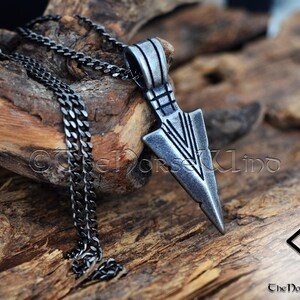 Gungnir Viking Necklace, Odin's Spear Head Pendant in Gunmetal/silver ...