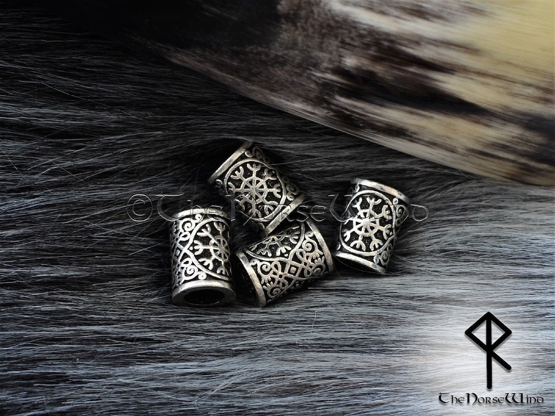 Viking Beard Beads, Aegishjalmur Hair Beads Helm of Awe Celtic Beard ...