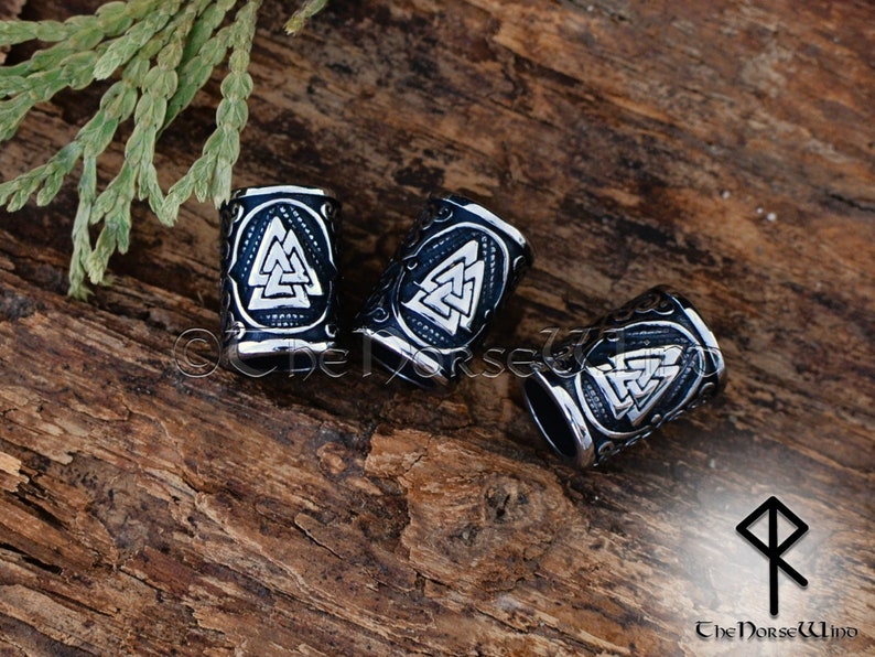 Viking Beard Beads Valknut, Celtic Hair Rings, Stainless Steel Viking ...