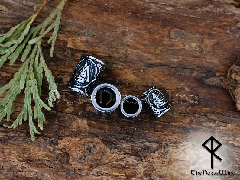 Viking Beard Beads Valknut, Celtic Hair Rings, Stainless Steel Viking ...