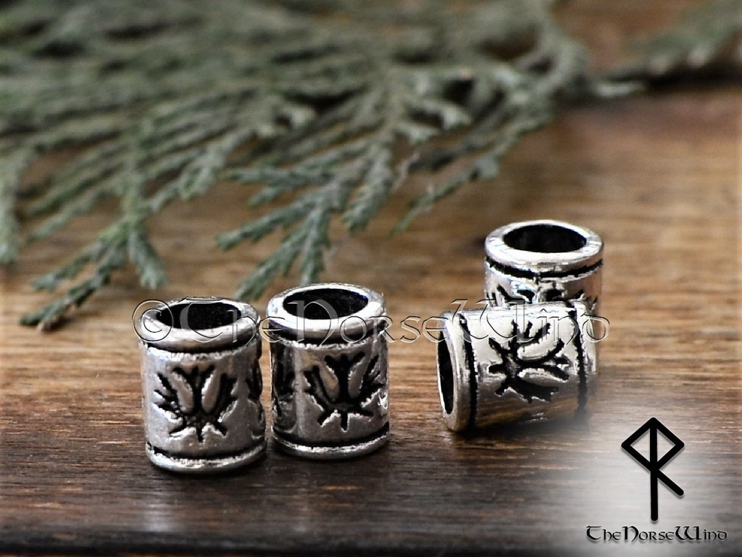 Celtic Beard Beads, Maple Leaf Hair Dreadlock Rings, Viking Beard Beads ...