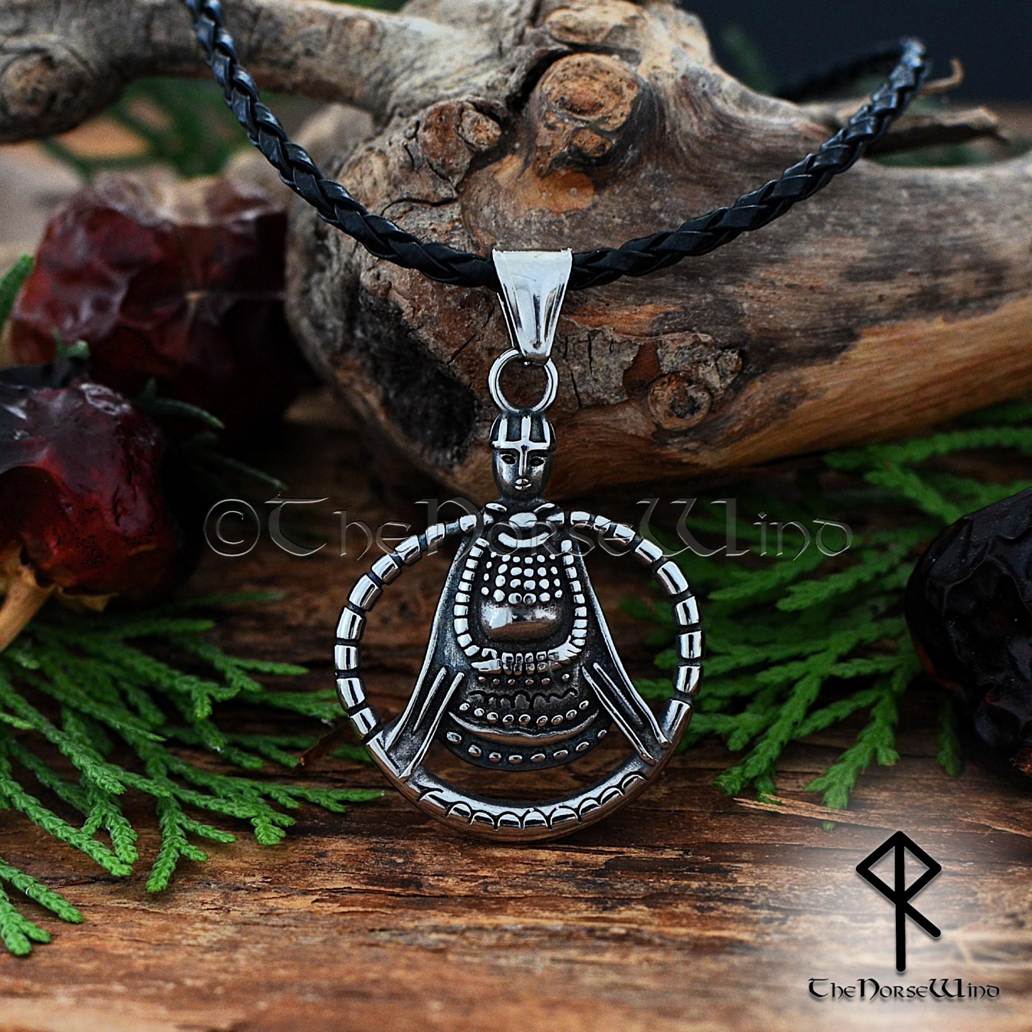 Viking Freya Necklace, Norse Goddess Amulet From Aska, Stainless Steel ...
