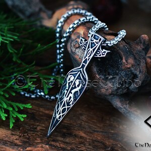 Gungnir Viking Necklace - Odin's Spear Head, Stainless Steel Arrowhead ...
