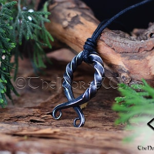 Viking Troll Cross Pendant | Hand-forged Twisted Norse Necklace | Steel ...