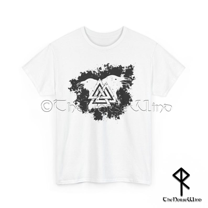 Viking Ravens T-shirt, Valknut & Odin's Ravens Norse Warriors Tee ...