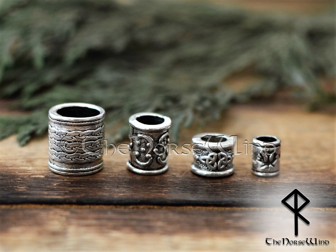 Viking Beard Beads KIT of 4 Hair Rings Celtic Dreadlocks, Celtic ...