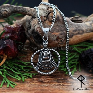 Viking Freya Necklace, Norse Goddess Amulet From Aska, Stainless Steel ...