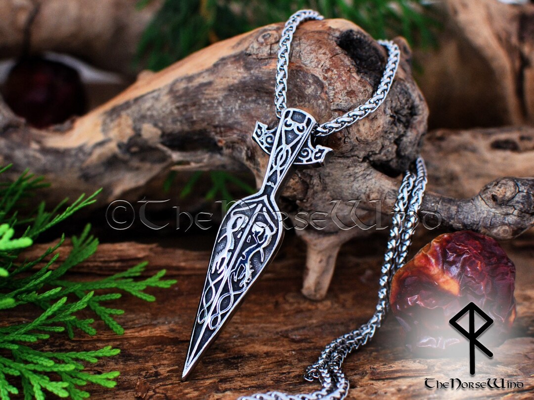 Gungnir Viking Necklace - Odin's Spear Head, Stainless Steel Arrowhead ...