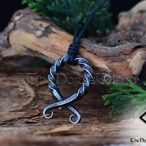 Viking Troll Cross Pendant | Hand-forged Twisted Norse Necklace | Steel ...
