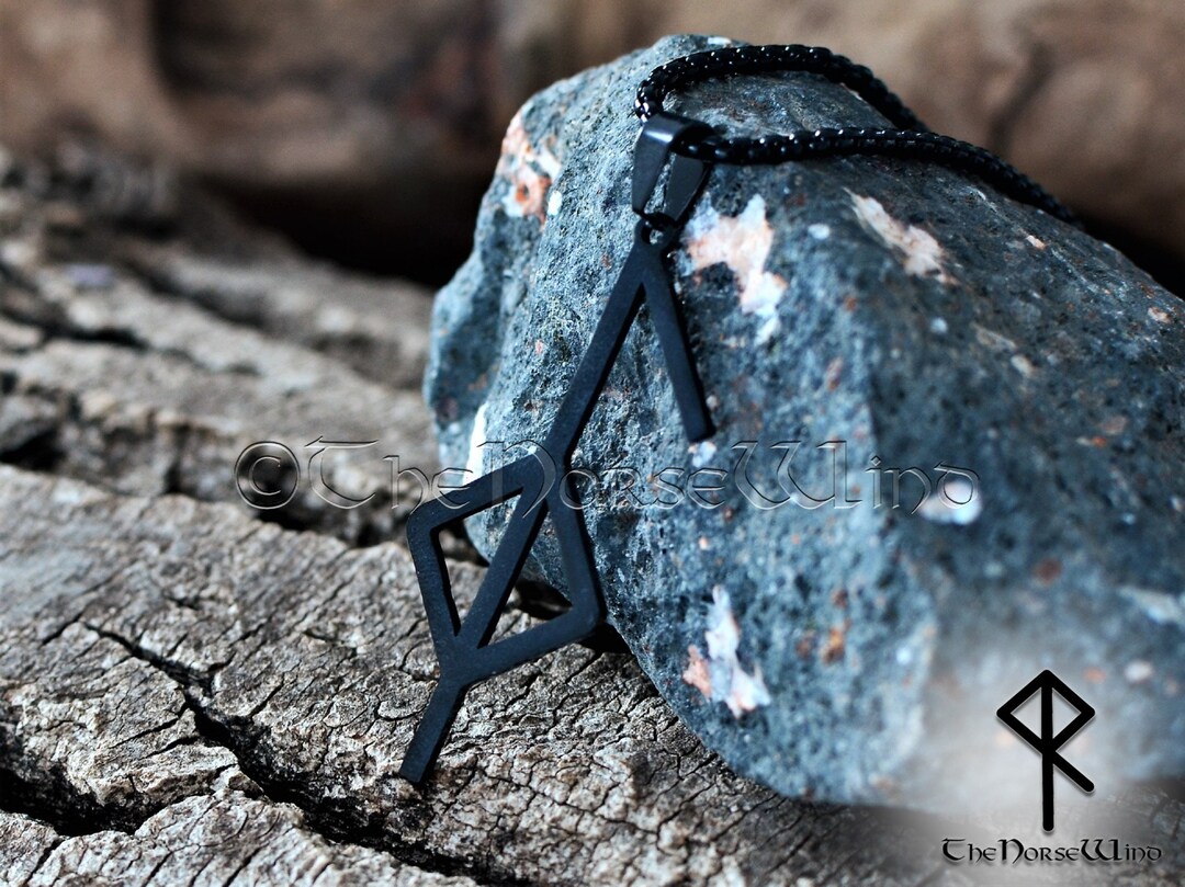 Norse Runes Pendant, Viking Bind Rune Protection Amulet, Laguz Rune ...