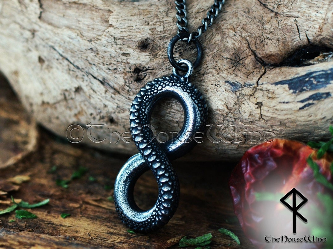 Midgard Serpent Necklace, Infinity Knot Viking Jormungandr Pendant ...