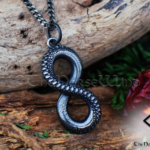 Midgard Serpent Necklace, Infinity Knot Viking Jormungandr Pendant ...