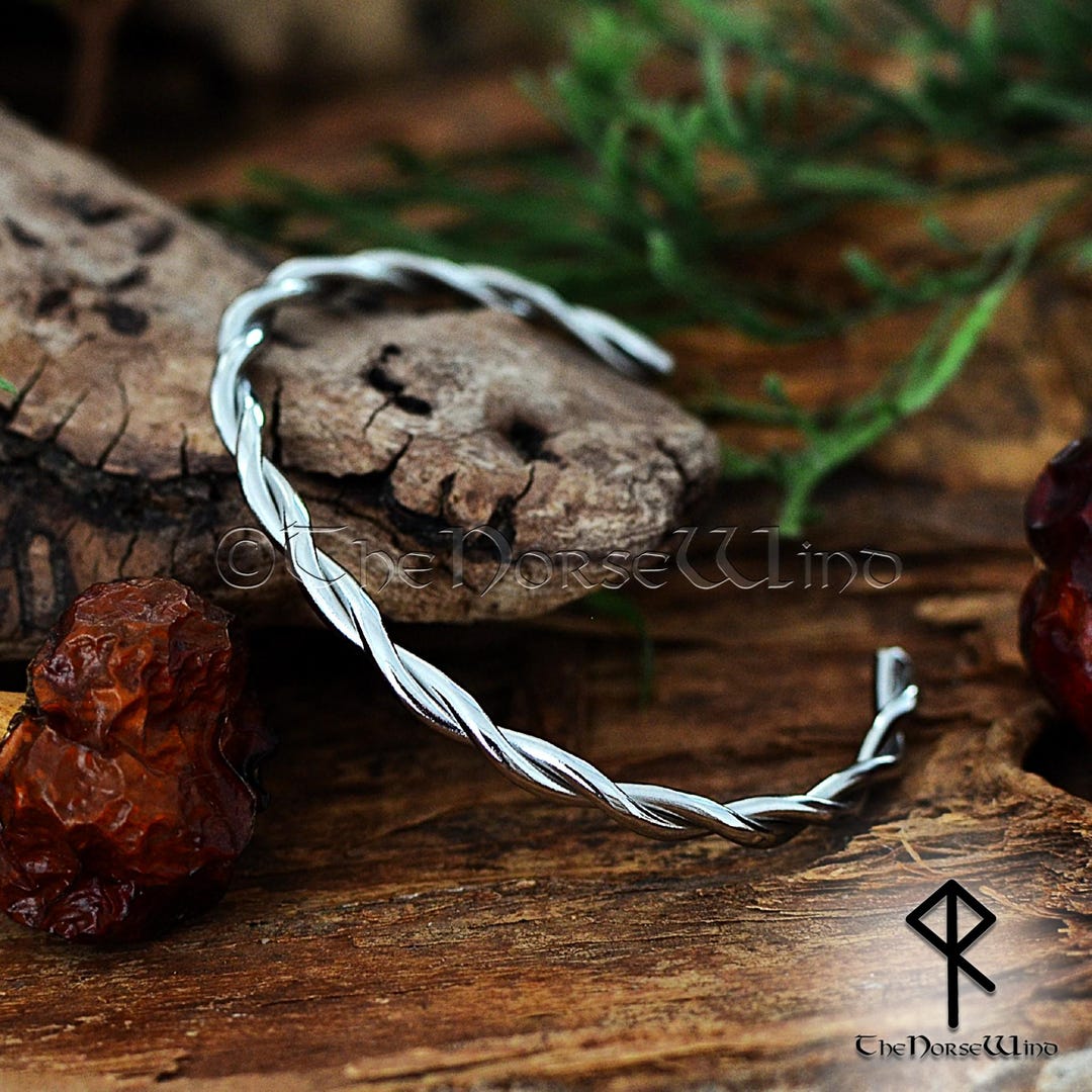 Twisted Viking Torque Bracelet, Viking Women Armring, Stainless Steel ...