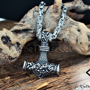 Viking Mjolnir Necklace, Norse Thor's Hammer Pendant With Celtic Knots ...
