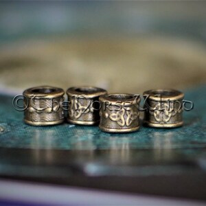 Viking Beard Beads 2 Piece SET Bronze Beard Rings, Celtic Hair Beads ...