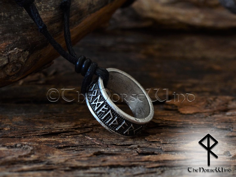 Viking Necklace Runes Ring Viking Pendant Norse Rune | Etsy