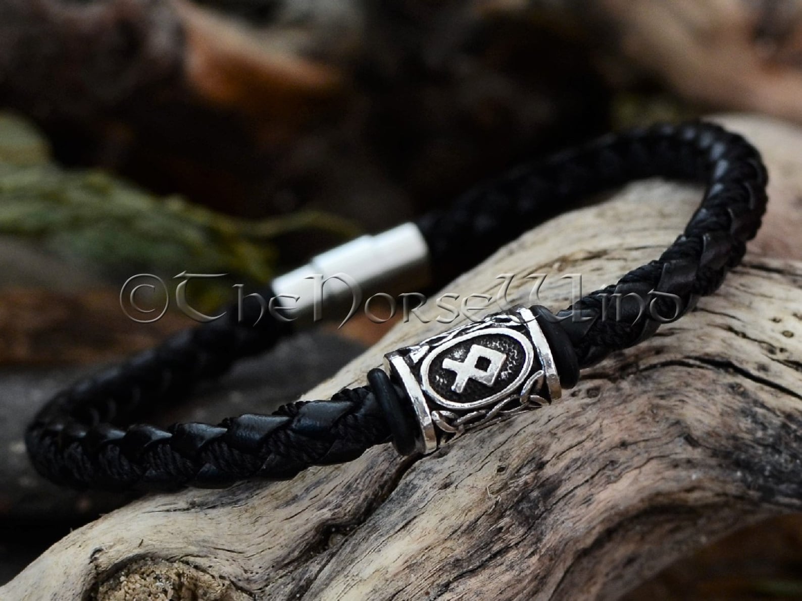Personalized Viking Rune Bracelet Leather Wristband With | Etsy