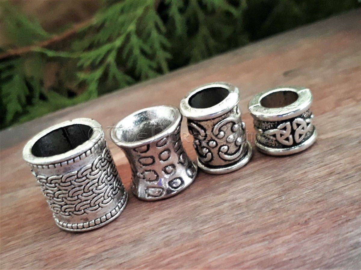 Viking Beard Beads KIT of 4 Hair Rings Celtic Dreadlocks | Etsy