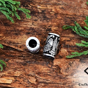 Viking Raven Beard Beads, Odin Ravens Hair Rings, Norse Mythology Rune ...