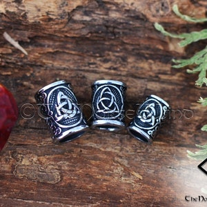 Viking Beard Beads, Celtic Knot Hair Rings, Triquetra Beard Beads 6mm ...