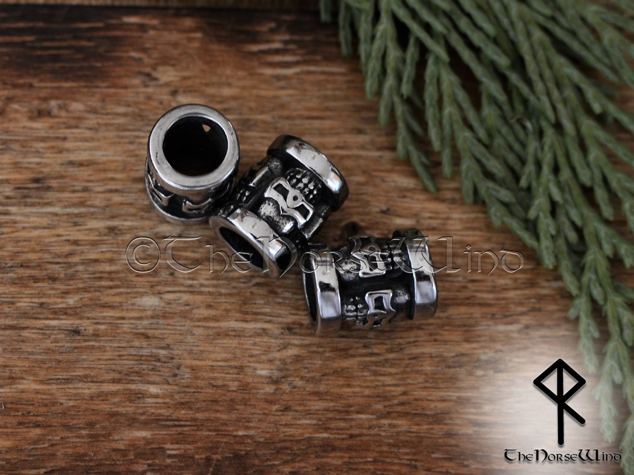 Viking Beard Beads, Norse Skull Hair Rings Celtic Dreadlocks, Steel ...