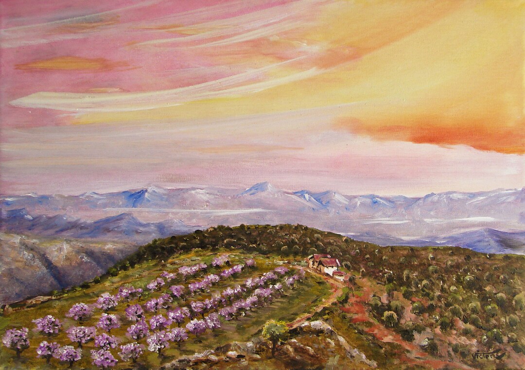 Original Painting of a Rural Landscape. This Painting of Clouds and ...