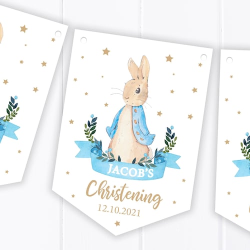 Personalised Handmade Peter Rabbit Christening / Baptism / | Etsy UK