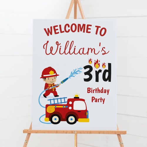 Personalised Fireman / Fire Truck / Fire Engine Birthday - Etsy