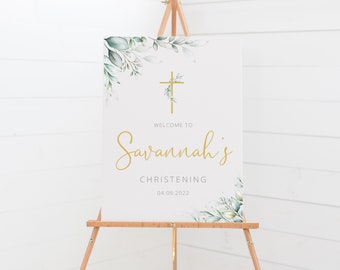 Personalised Childrens Christening Baptism Communion Welcome Sign A1 ...