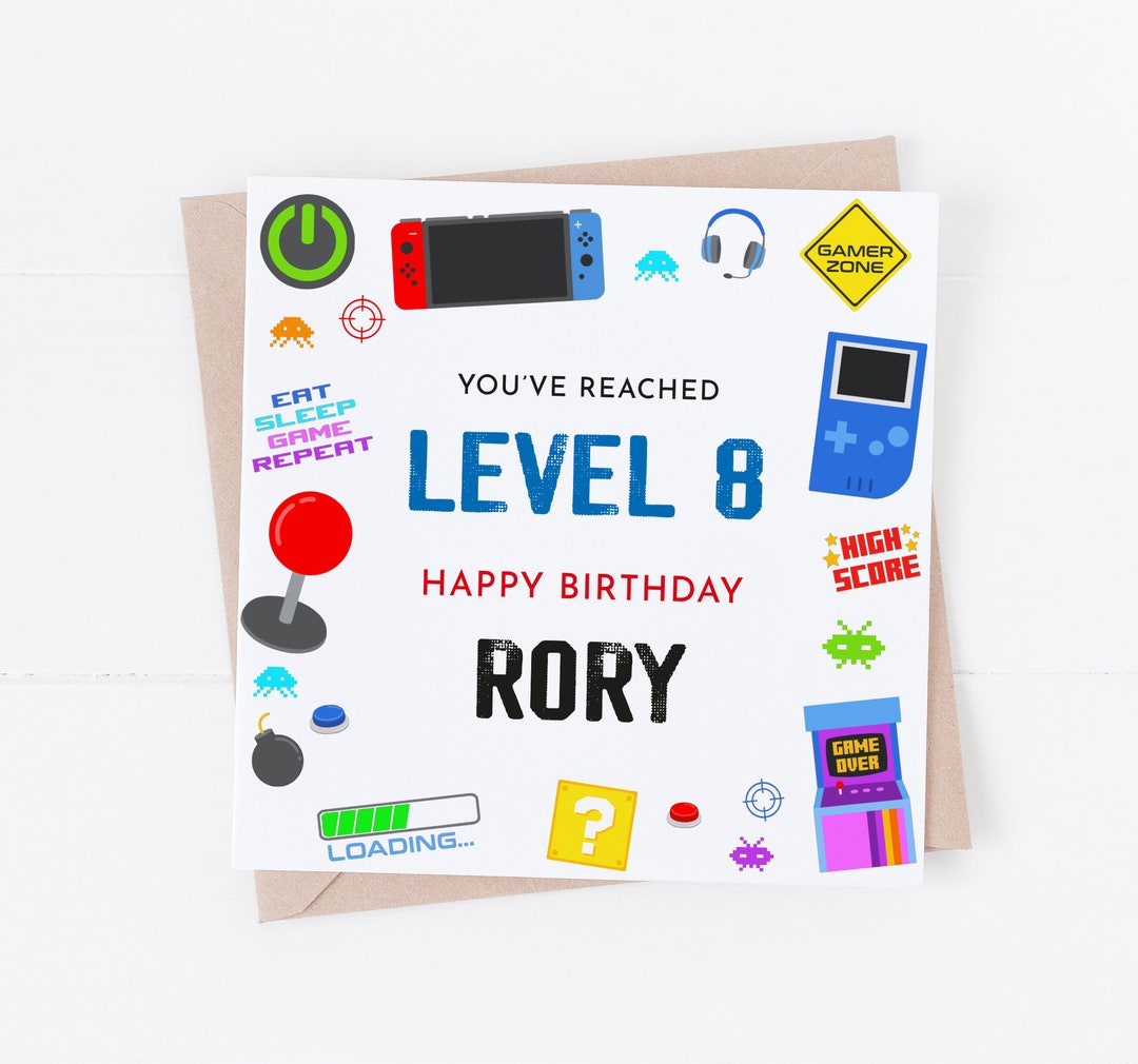 Personalised Gamer Happy Birthday Card Personalise With Any Text or Age ...