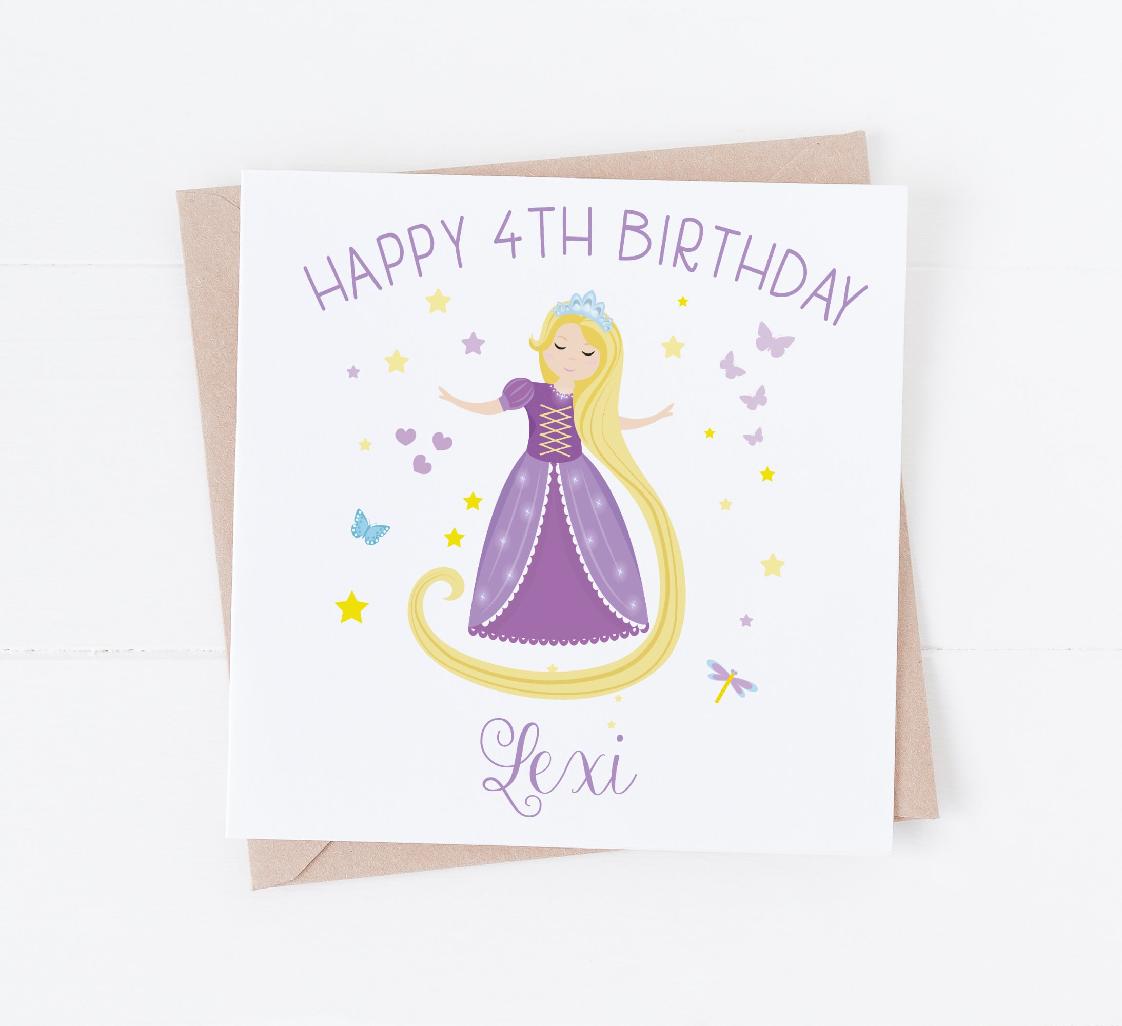 Personalised Rapunzel Princess Happy Birthday Card - Etsy UK