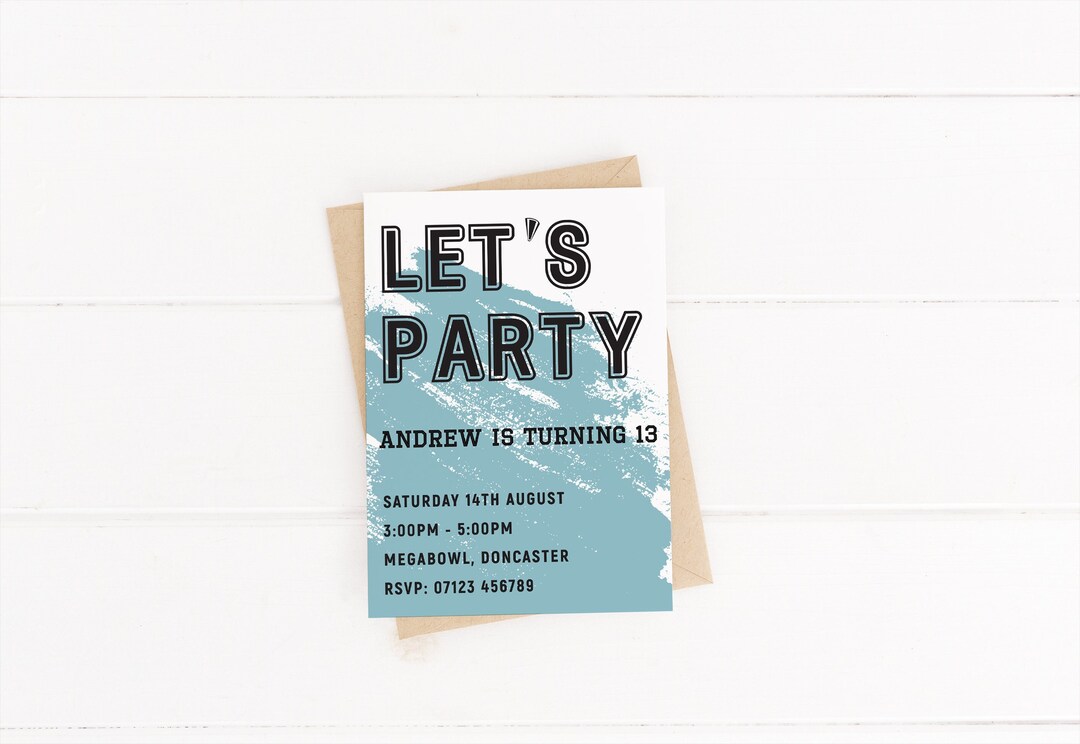 Personalised Birthday Invitations - With Envelopes - Any Age - Teenager ...