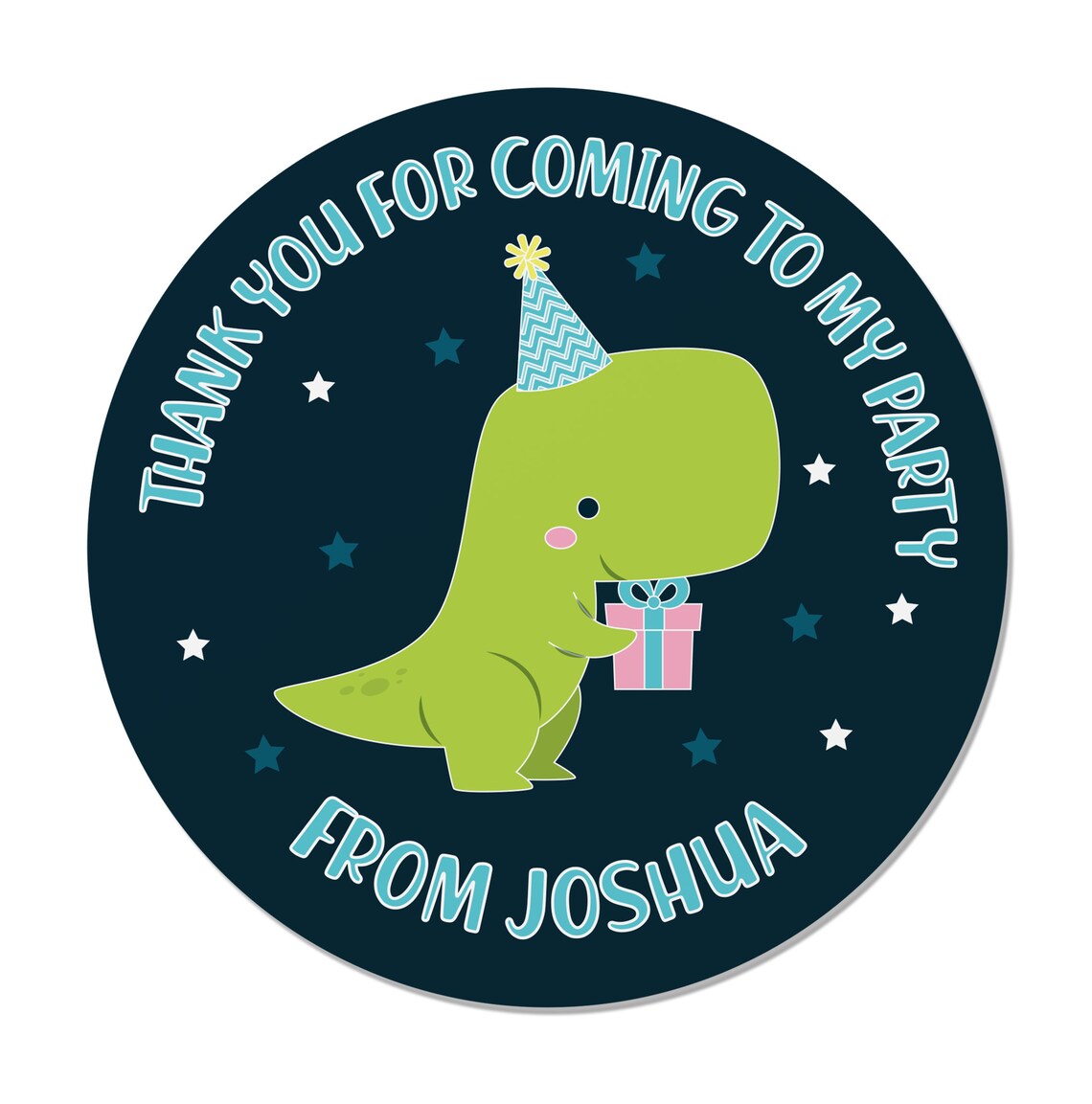 24 Personalised Dinosaur Birthday Party Thank You Stickers | Etsy