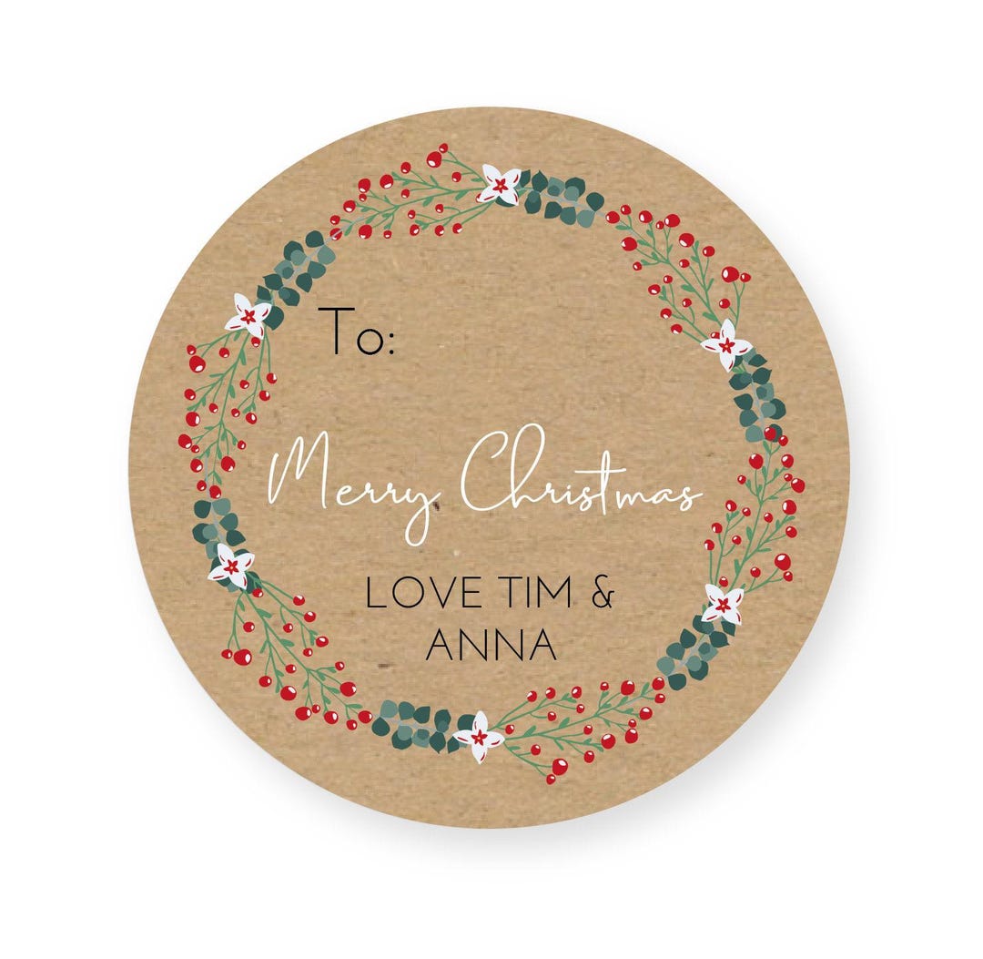 24 Personalised Christmas Labels / Stickers / Gift Labels / Tags ...