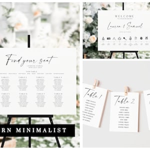 Personalised Unplugged Wedding Sign - Modern Minimalist Design ...