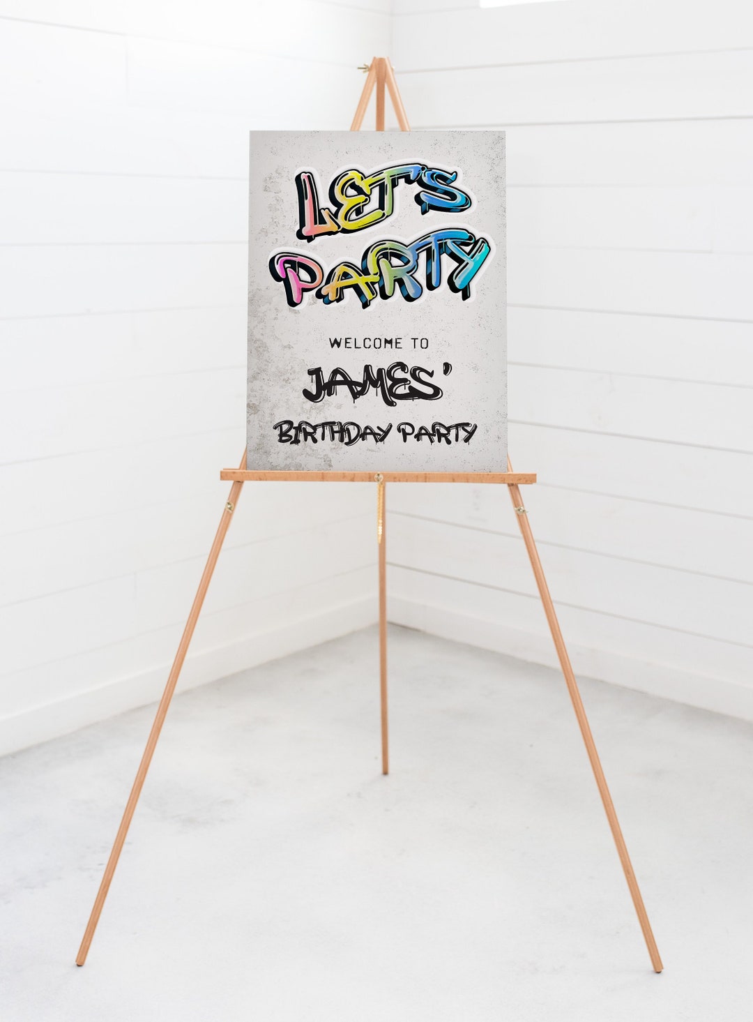 Personalised Birthday Welcome Sign Graffiti Design A1, A2, A3 or A4 Any ...