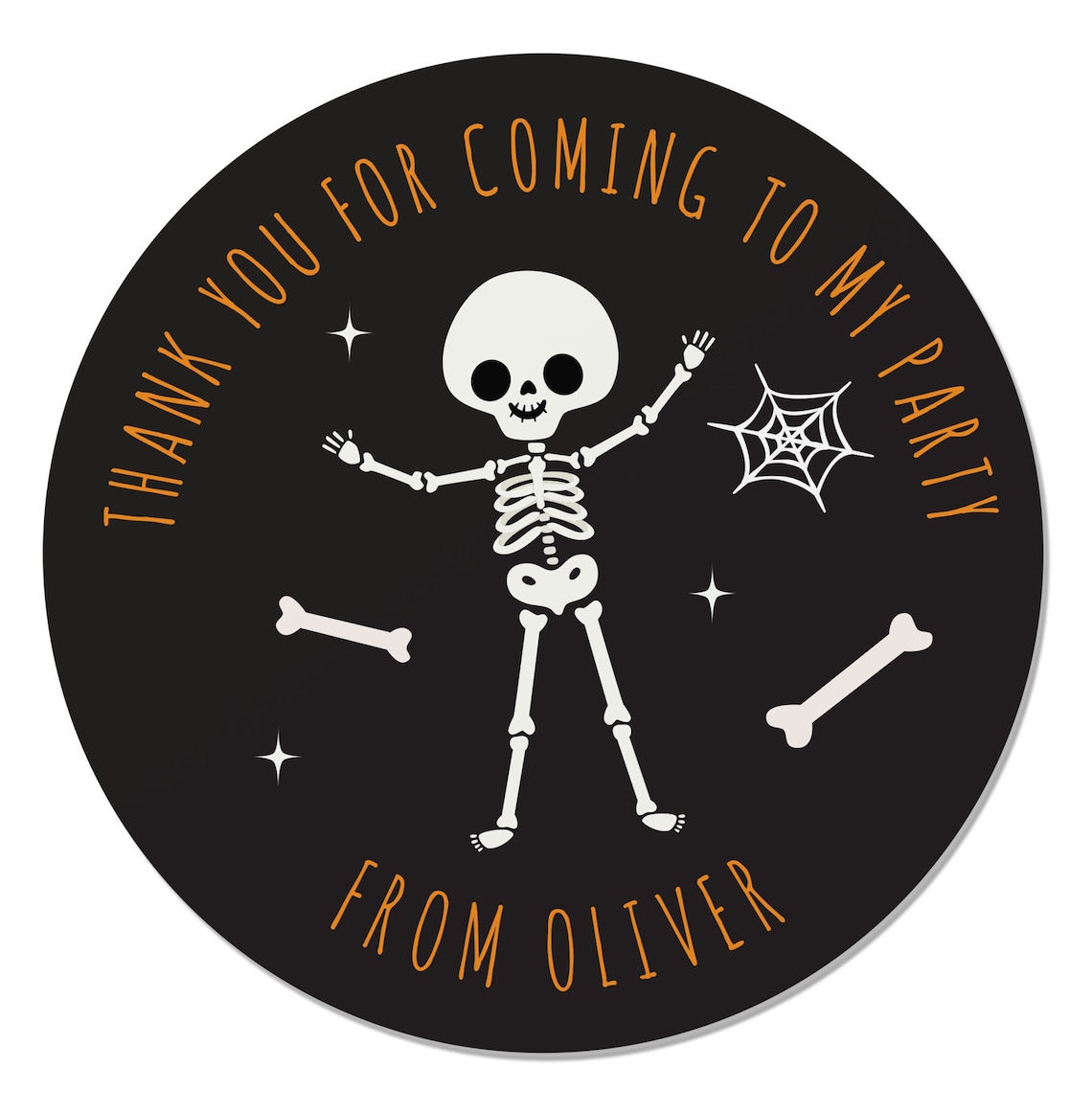 24 Personalised Halloween Skeleton Party Thank You / Happy - Etsy
