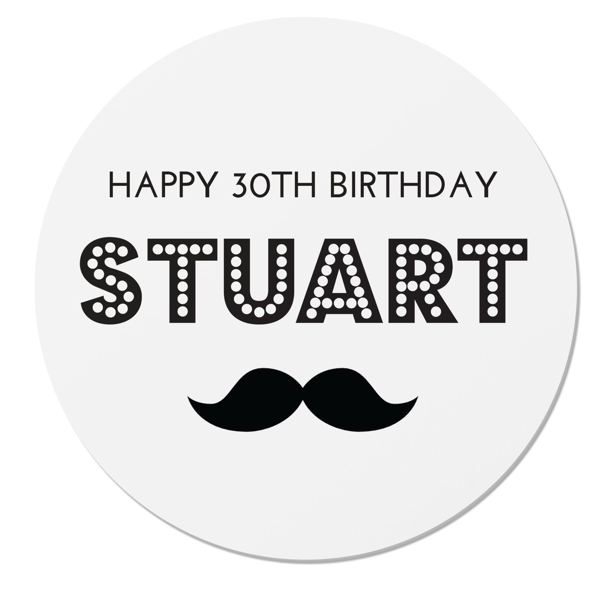 Personalised Male Happy Birthday Stickers Any Text or Age | Etsy UK