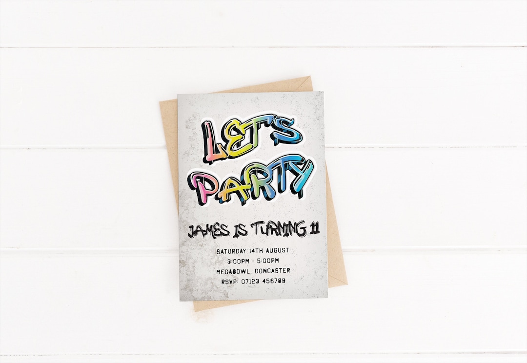 Personalised Birthday Invitations - With Envelopes - Any Age - Teenager ...