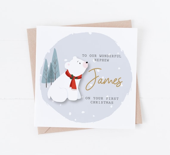 Personalised First Christmas Card Daughter Son | Etsy