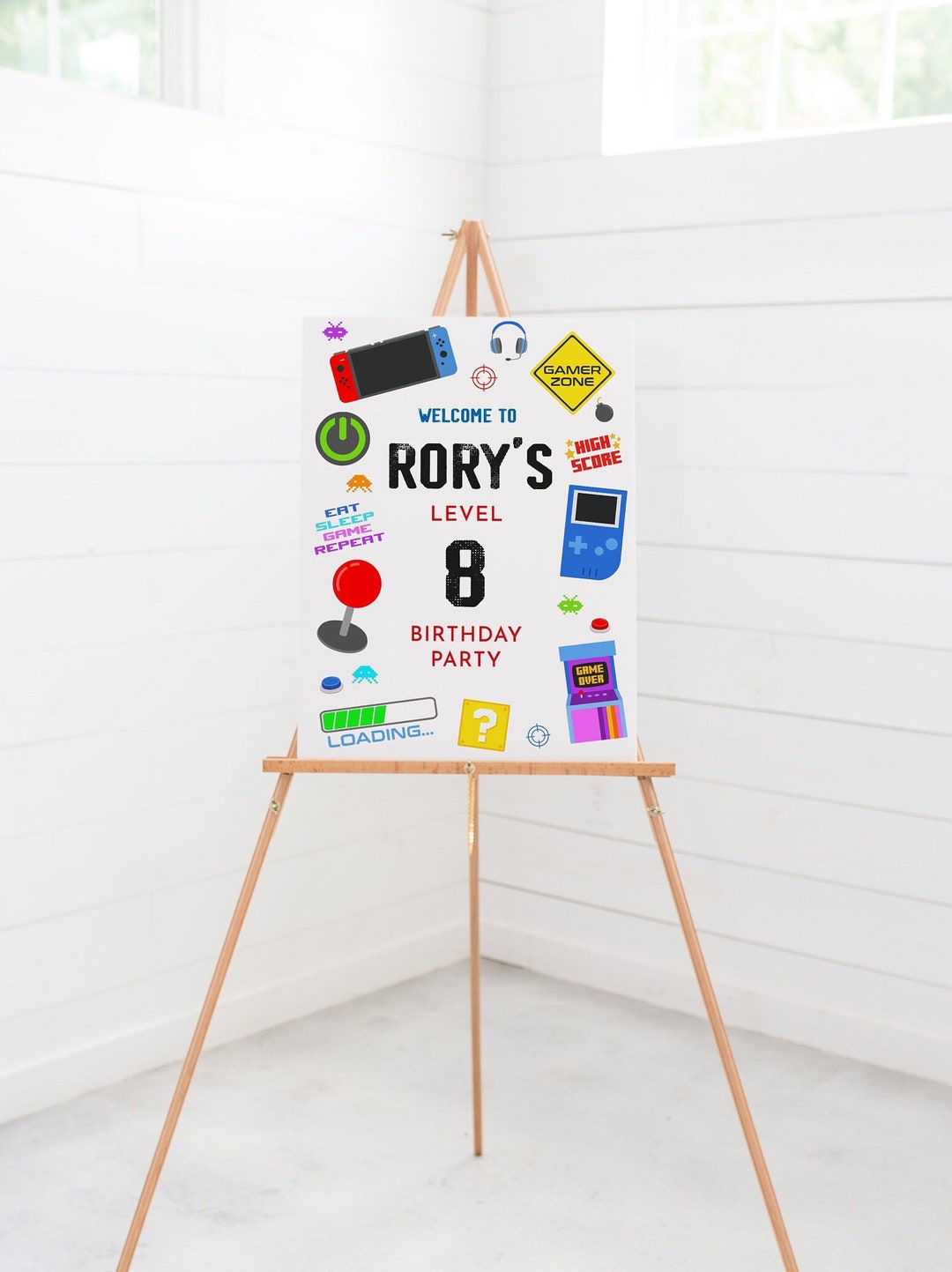Personalised Gamer Birthday Welcome Sign Digital or Printed Copy A1, A2 ...