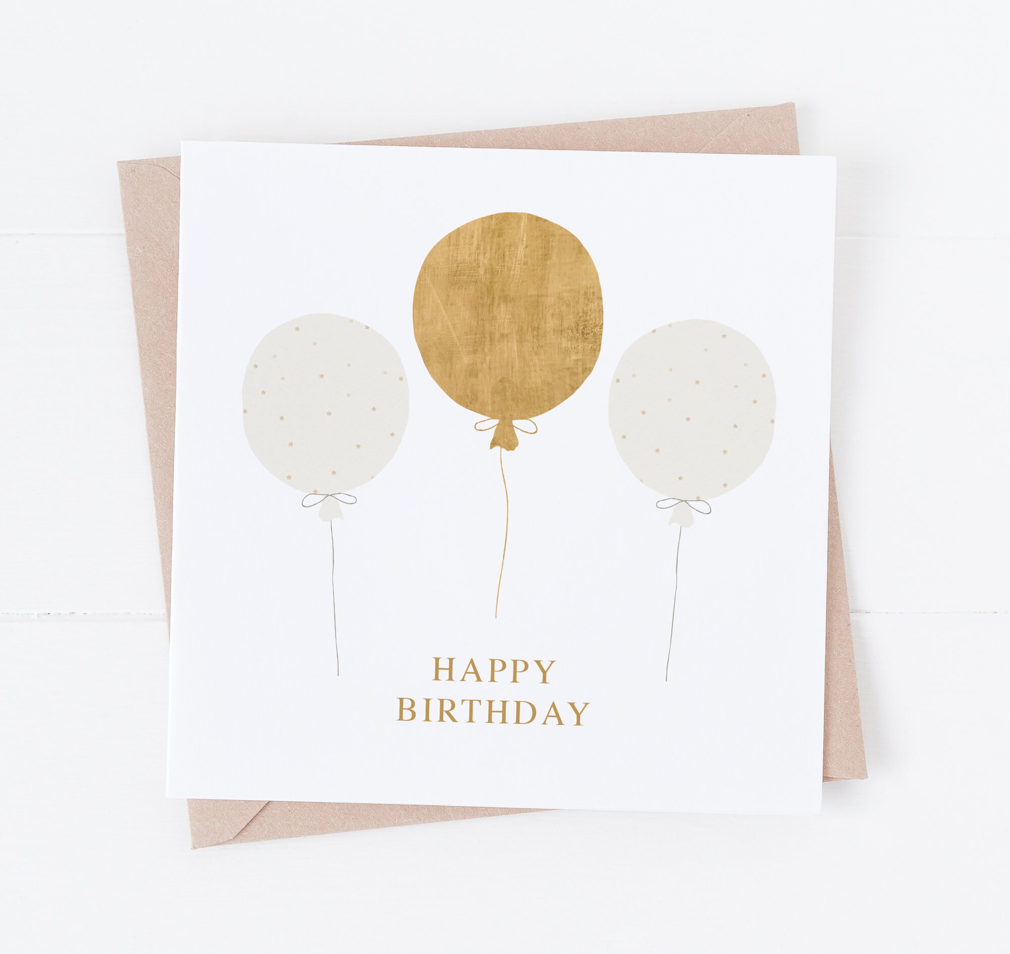 Gold Balloons Happy Birthday Card BC65 - Etsy UK