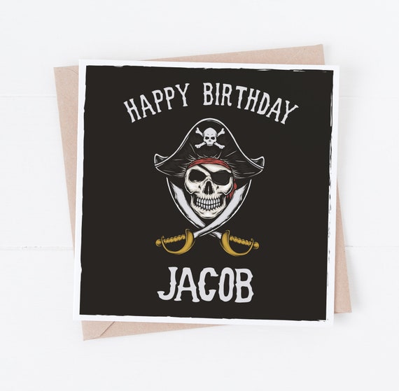 Personalised Pirate Happy Birthday Card Personalise With Any | Etsy