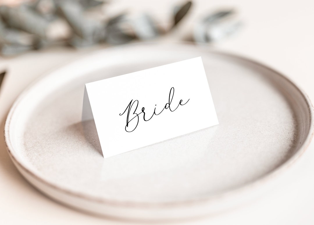 Personalised Place Name Cards - Seating Cards, Tags - Minimalist Simple ...