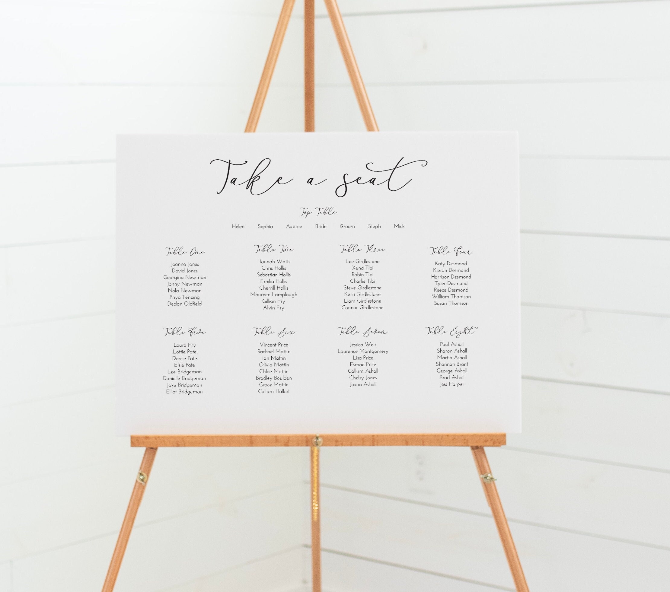 A1 A2 or A3 Minimalist Seating Plan Wedding Welcome Sign - Etsy UK