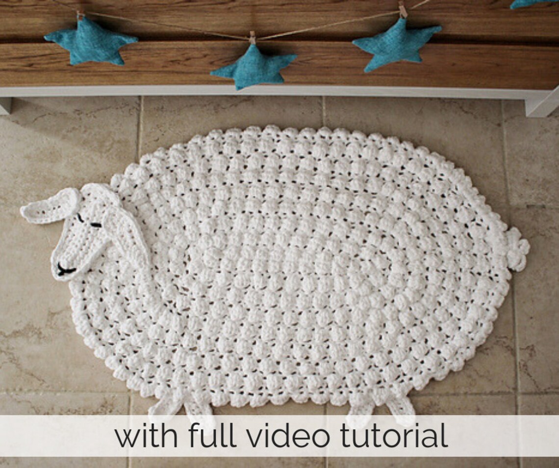 Crochet Rug Pattern, Animal Rug Pattern, Crochet Animal Rug, Crochet ...