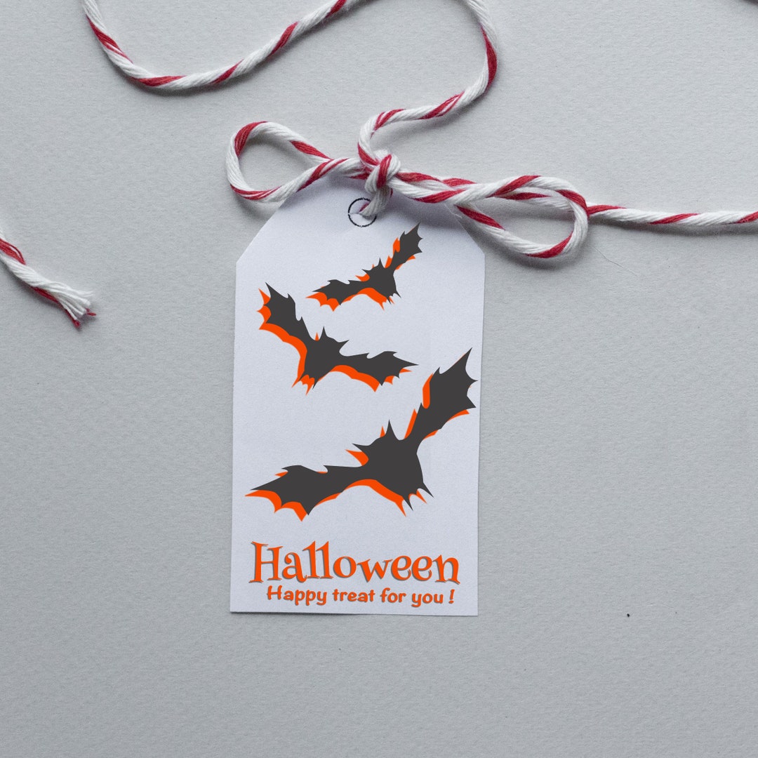HALLOWEEN GIFT TAGS Digital Files Printable Download - Bats, Scary Bat ...