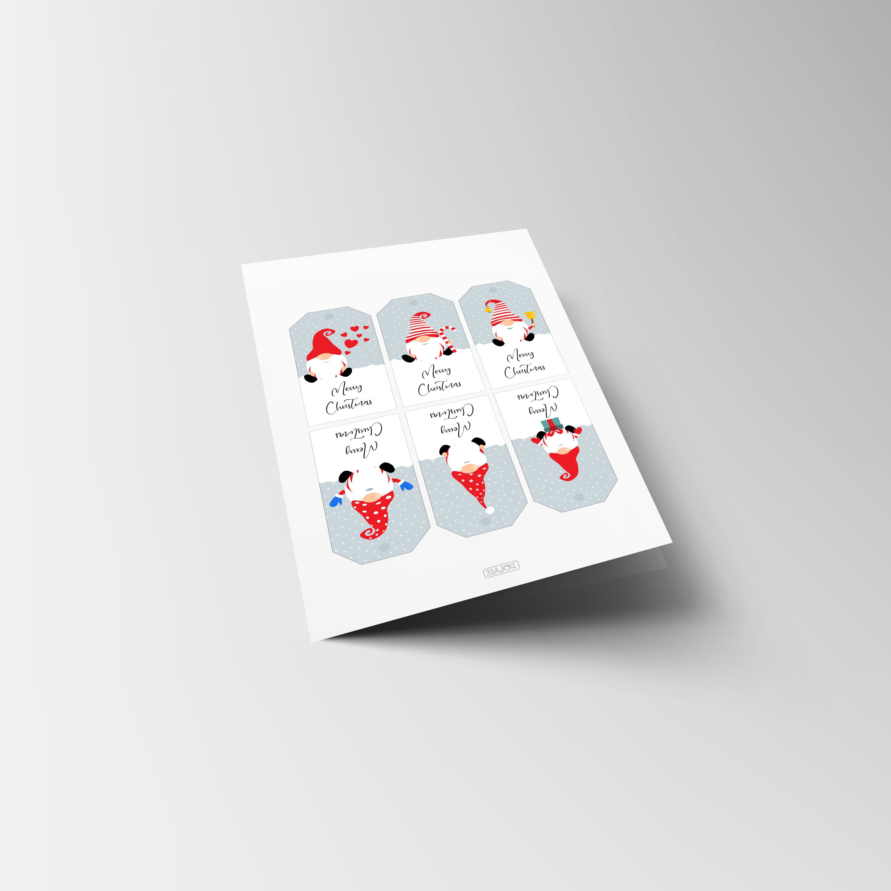 Christmas Gnome Gift Tags: Printable Holiday Tags (digital File) - Etsy